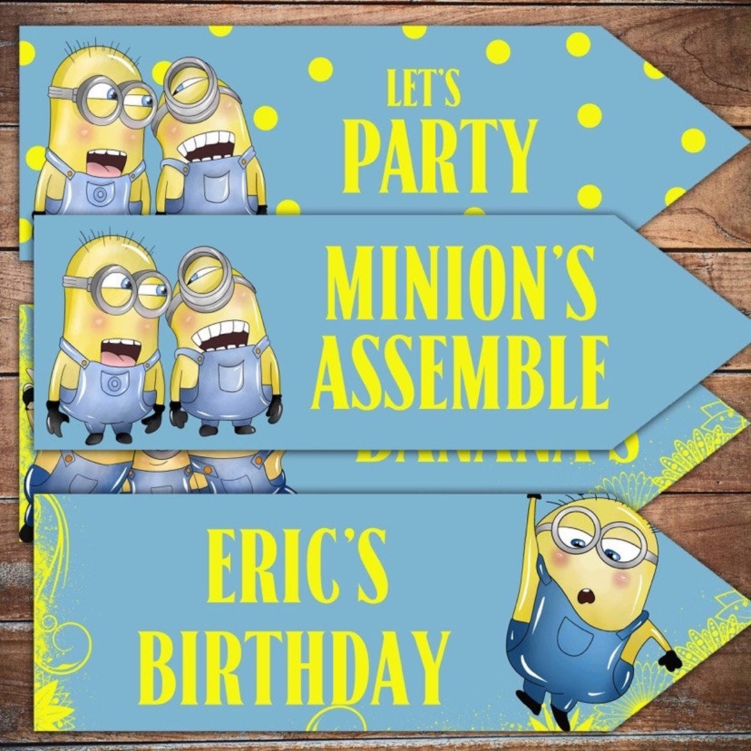 Minion Party Arrows Personalised Minion Decoration Minion - Etsy
