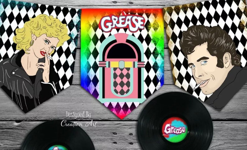 Grease Bunting Party Decoration Home Decor Party Decor | Etsy