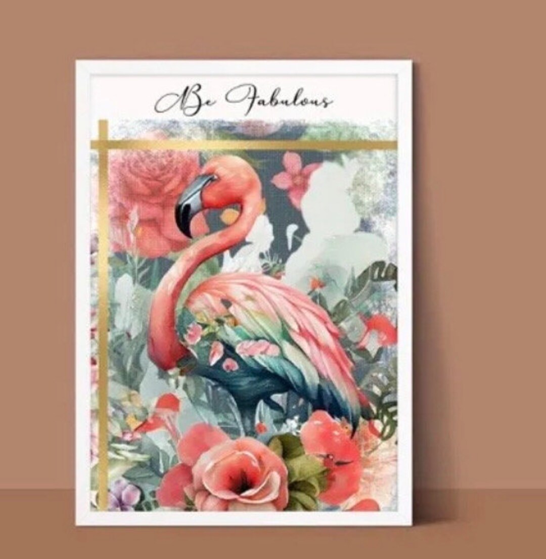 Tropical Flamingo Print, Jungle Posters, Botanical Art, Floral Decor ...