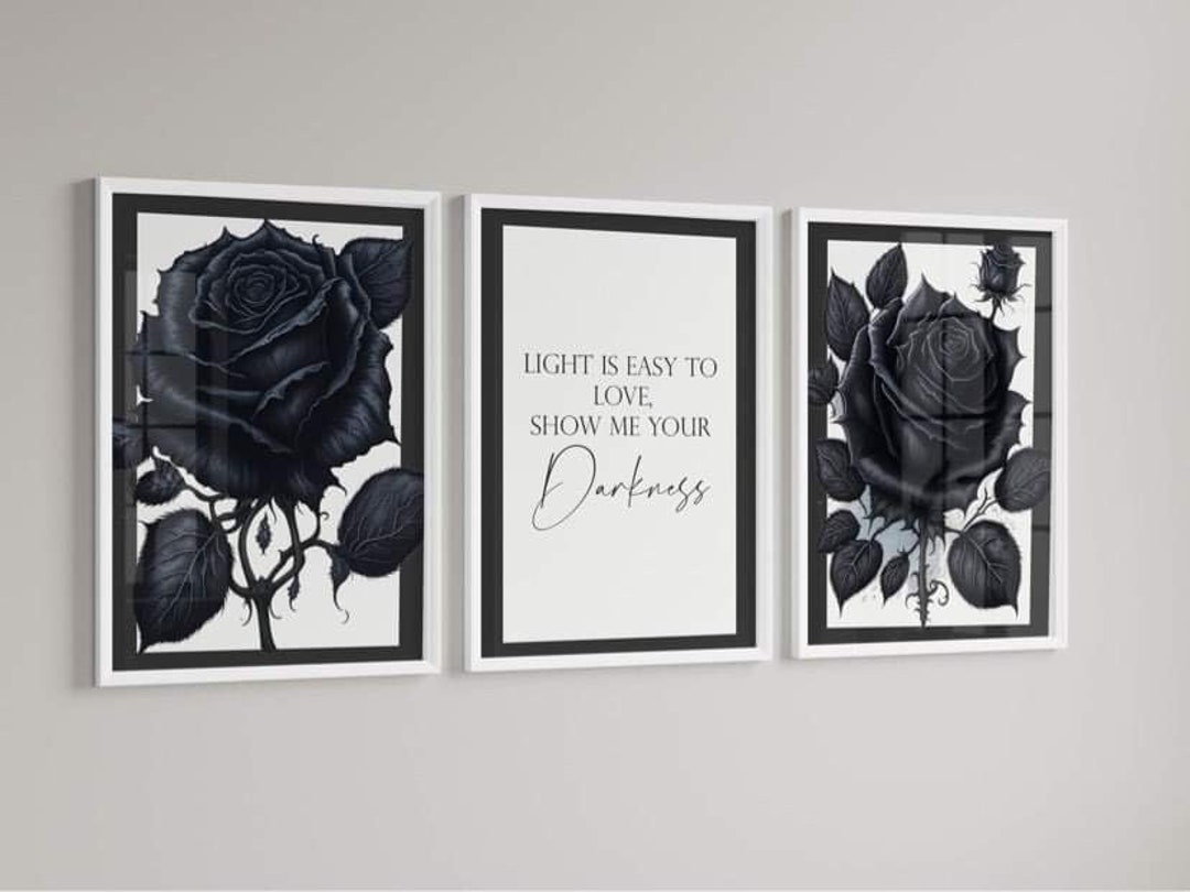 Set of 3 , Gothic Prints , Gothic Bedroom Print, Home Decor A4 Wall Art ...