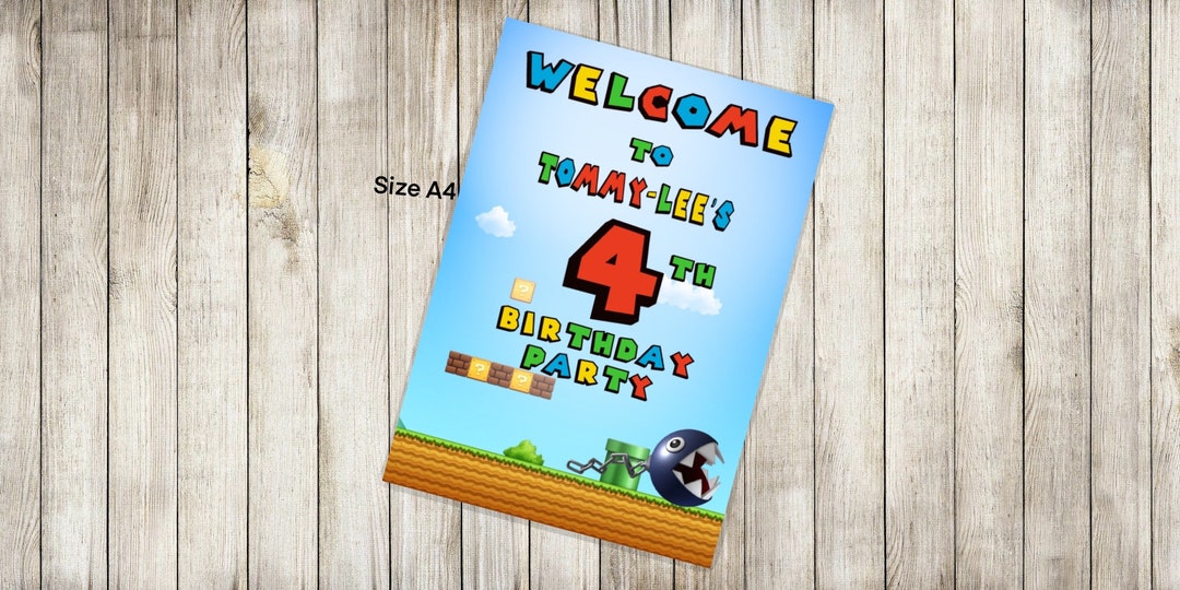 Game Party Sign , Chain Chomp Welcome Sign , Shower Sign, Stitch ...