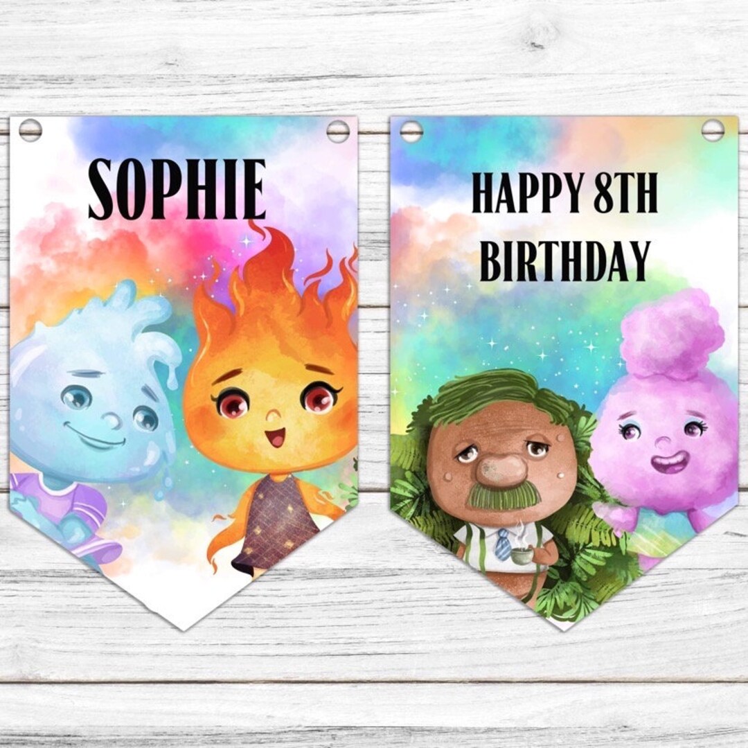 Personalised Elemental Bunting , Party Decoration, Home Decor, Party ...