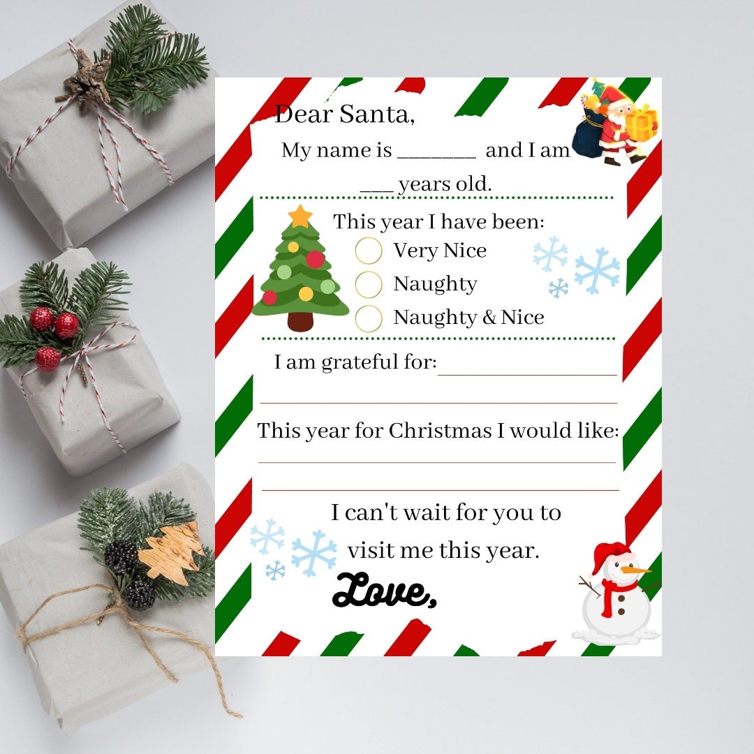 Dear Santa Letter PDF - Etsy