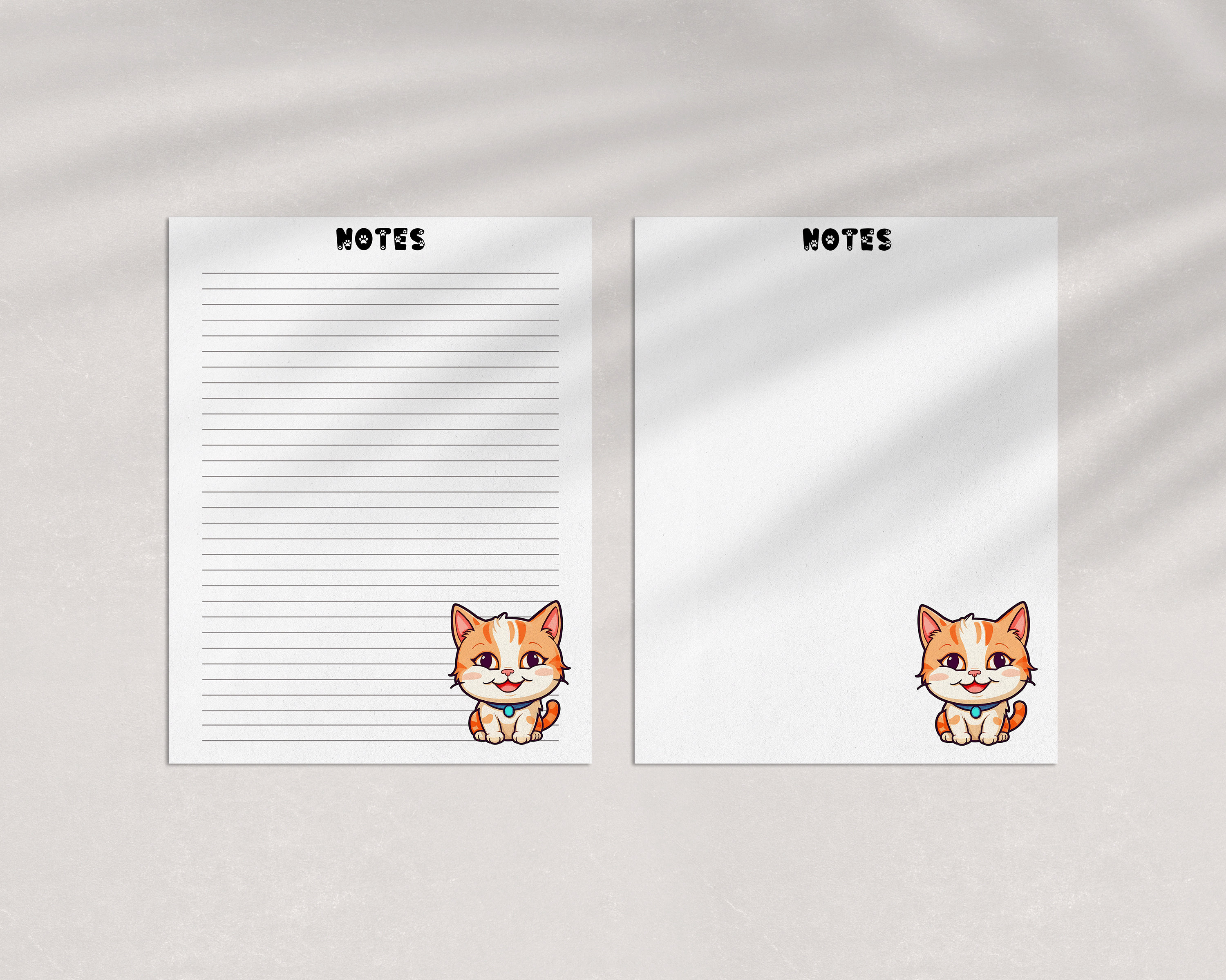 Cat Printable Stationery, Cat Writing Paper, Printable Writing Paper ...