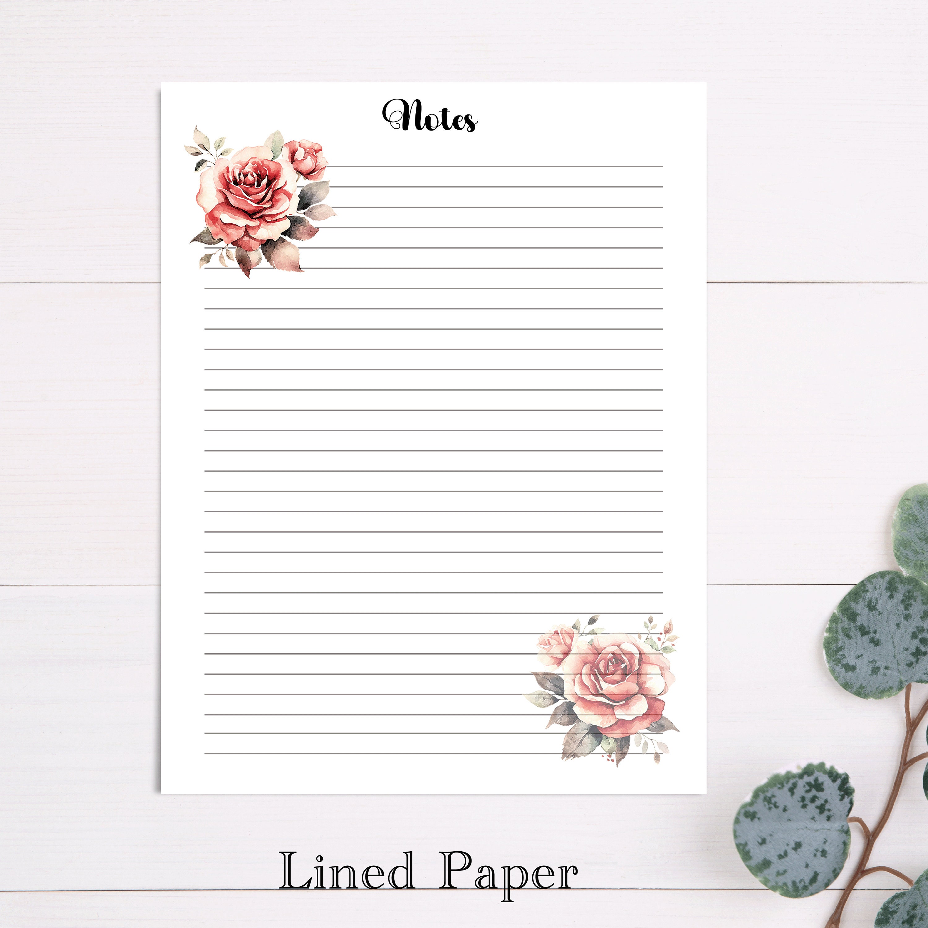 Vintage Roses Printable Stationery, Flowers, Floral Letter Writing ...