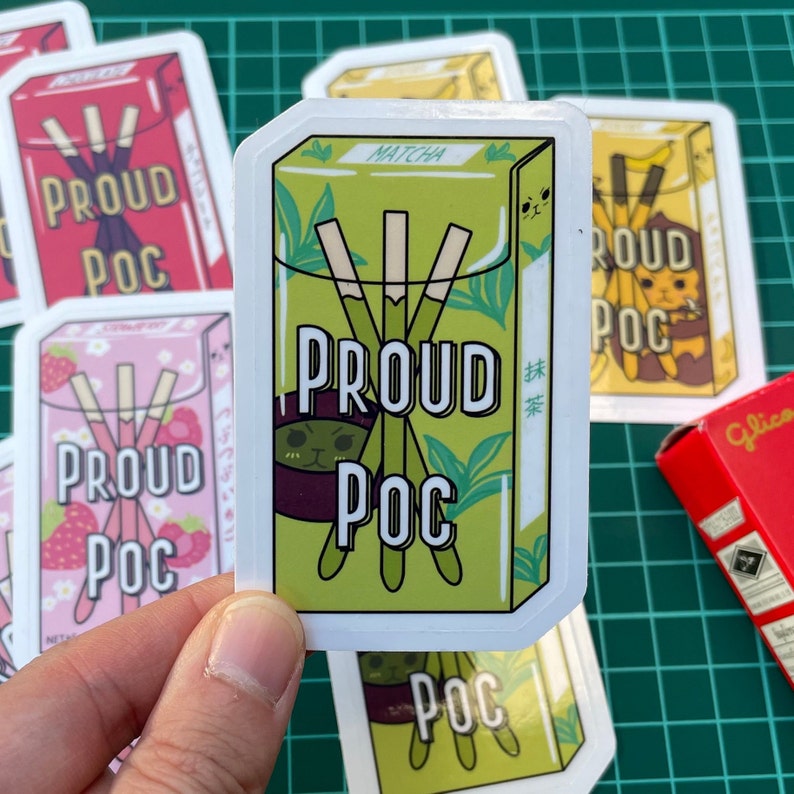 Proud POC Laminated Glossy Vinyl Sticker Chocolate/ Strawberry/ Banana ...