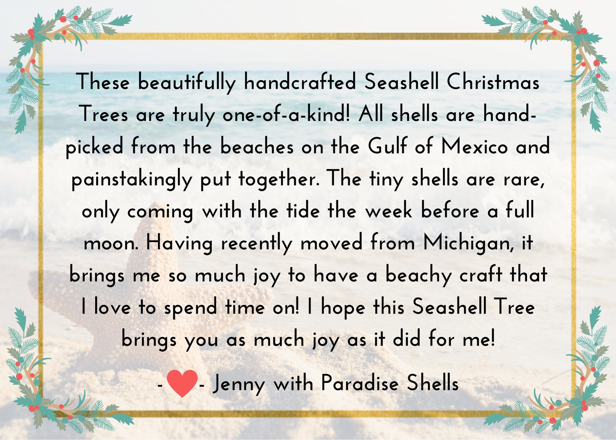 13" Seashell Christmas Tree - Handmade Christmas, Gifts for Her ...