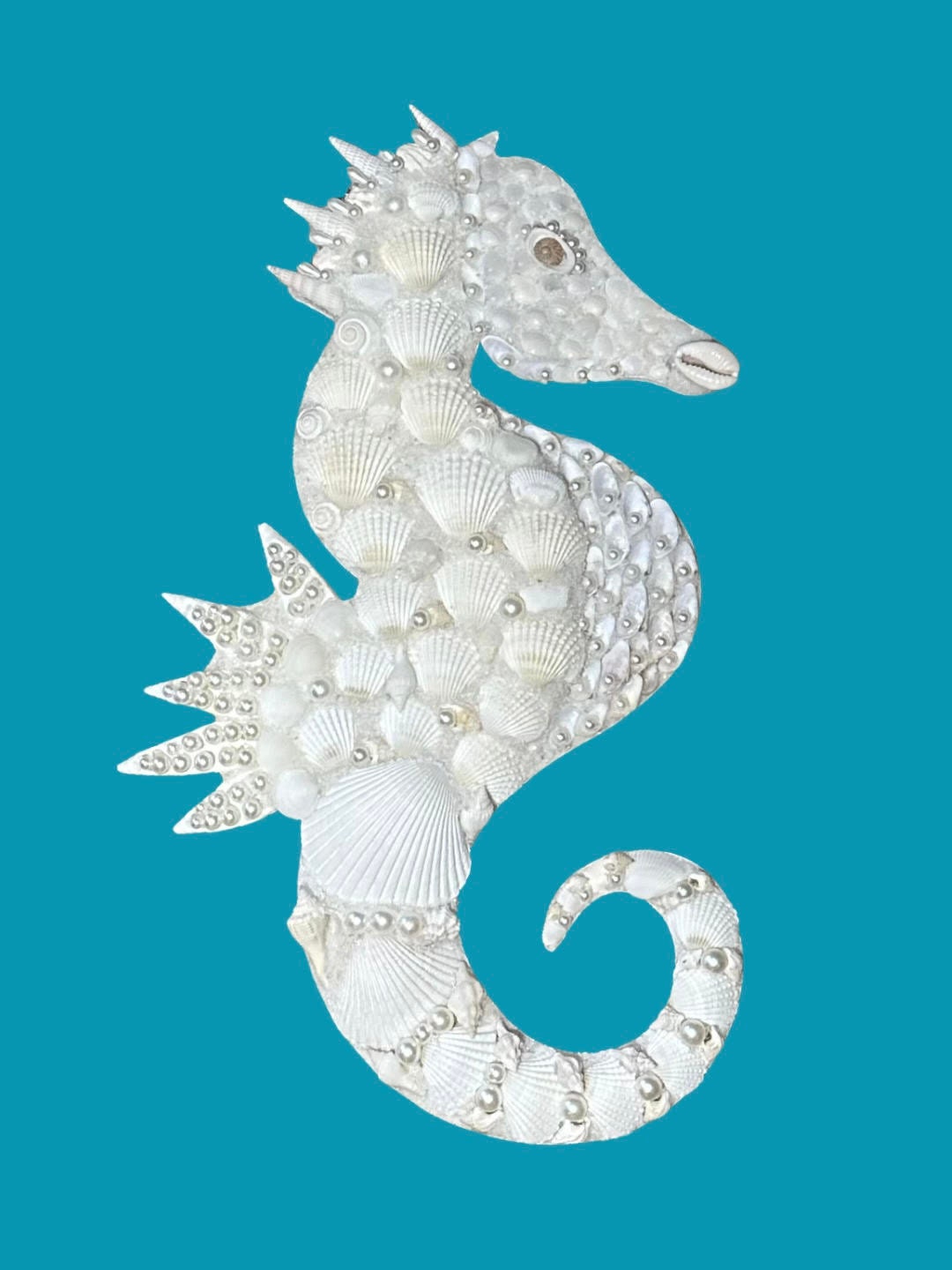 Seashell Seahorse Coastal Decor, Beach Wedding, Shell Art, Seashell ...