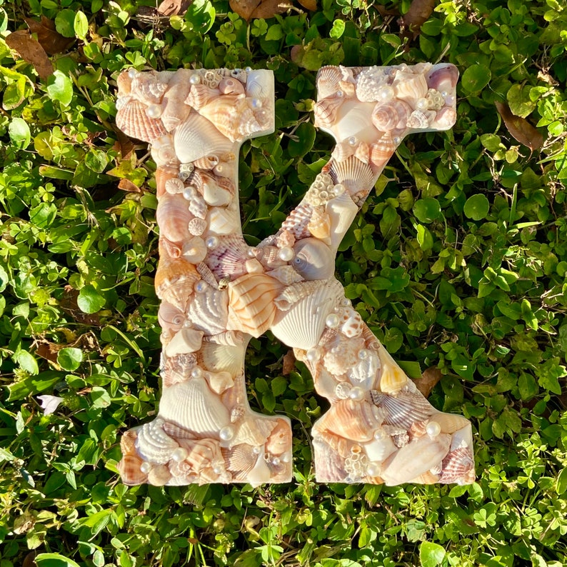 9" Seashell Letter - Nautical Decor, Wedding Decor, Baby Decor, Mermaid ...
