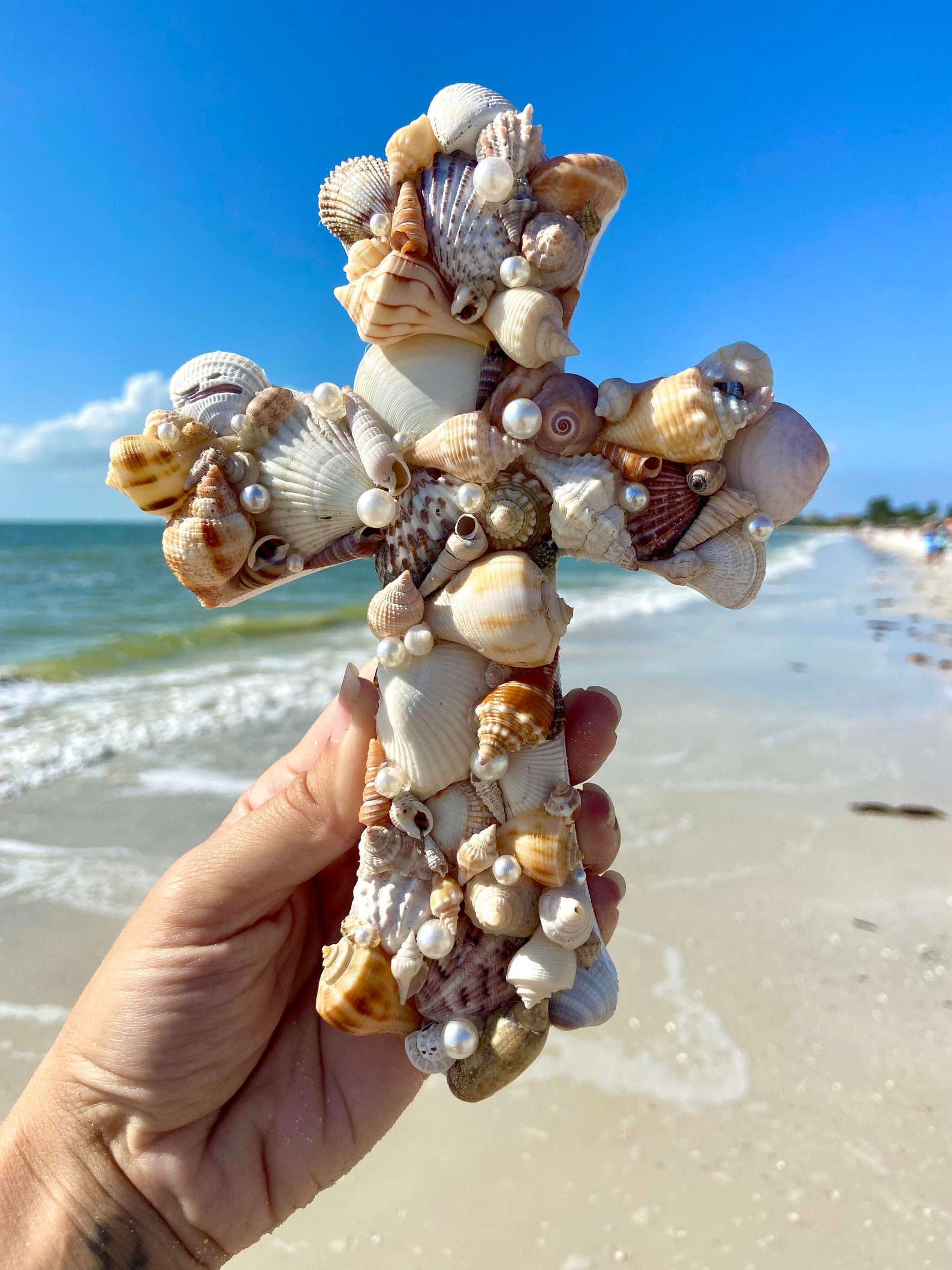 7.5 or 11.5 Seashell Cross Easter Gift Coastal - Etsy