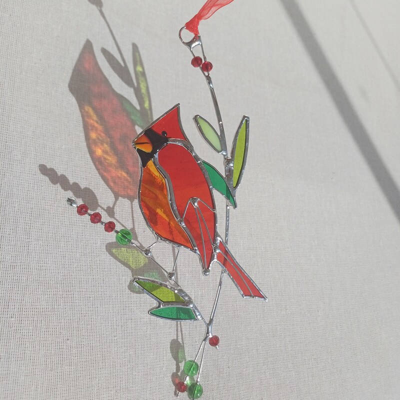 Stained Glass Cardinal - Etsy