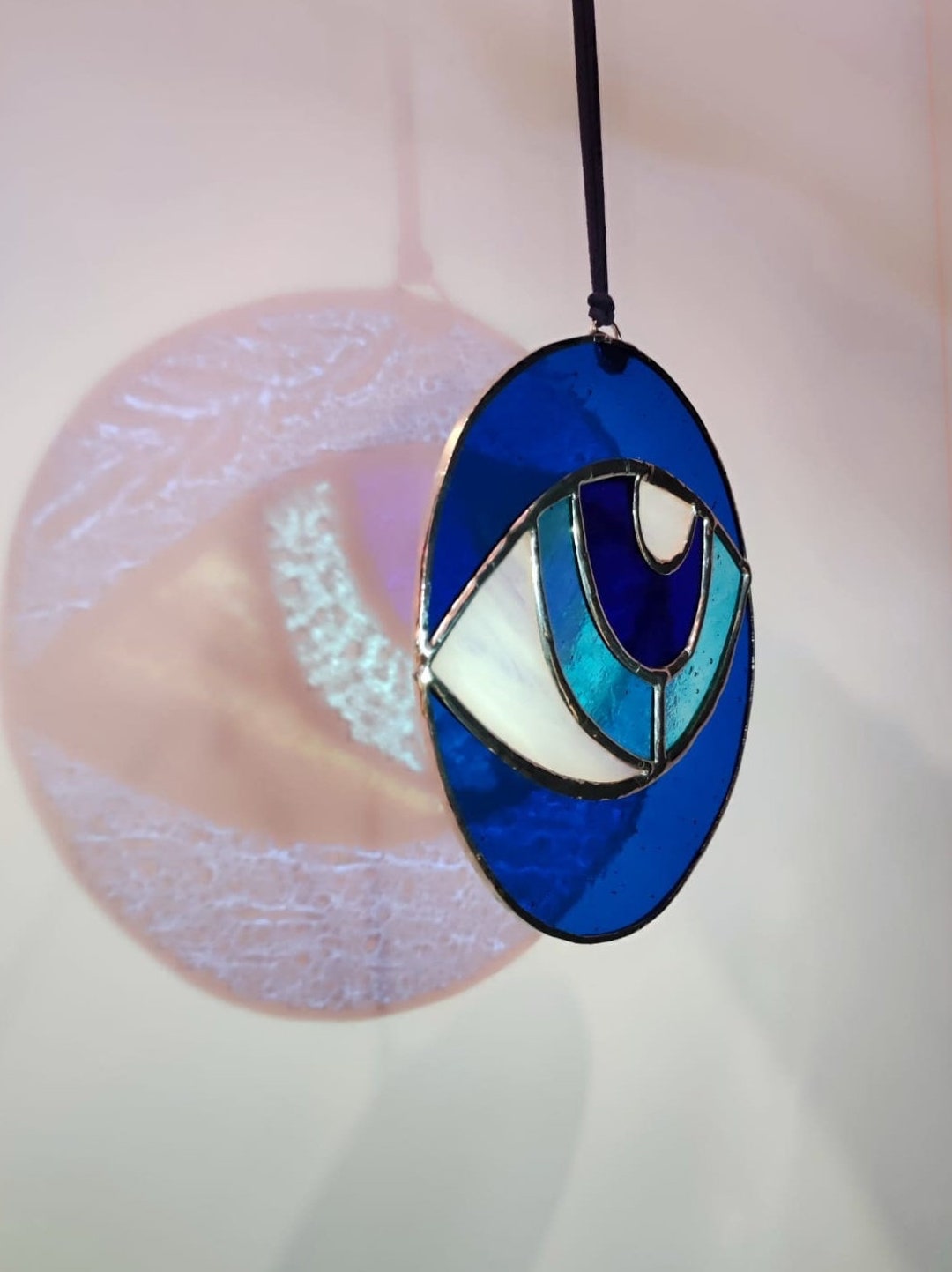 Evil Eye Stained Glass Wall Hanging, Unique Handmade Home Decor Gift ...