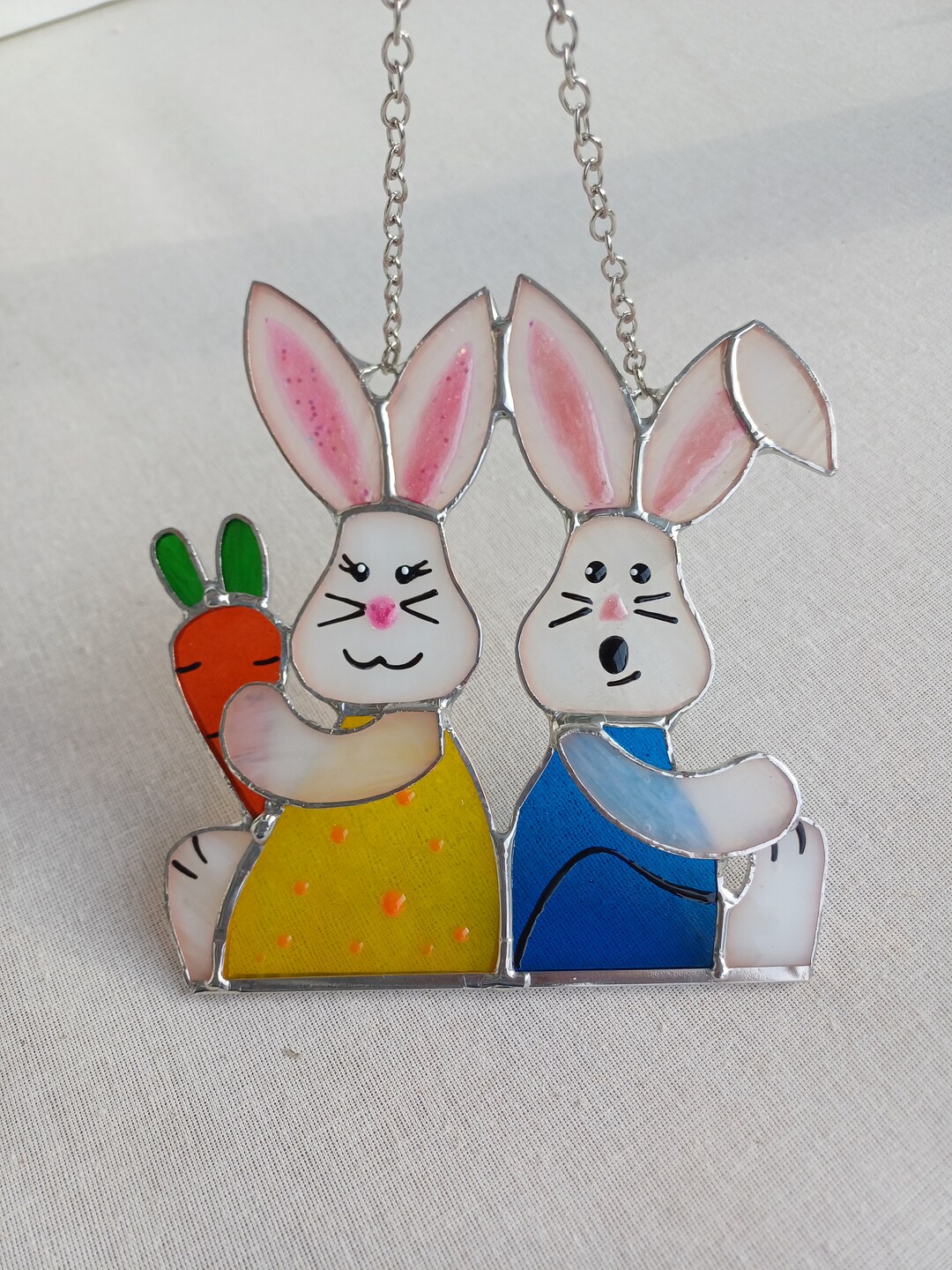 Stained Glass Bunny Easter Suncatcher, Easter Gift, Easter Bunny ...