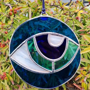 Evil Eye Stained Glass Wall Hanging, Unique Handmade Home Decor Gift ...