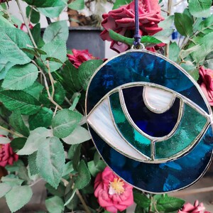 Evil Eye Stained Glass Wall Hanging, Unique Handmade Home Decor Gift ...