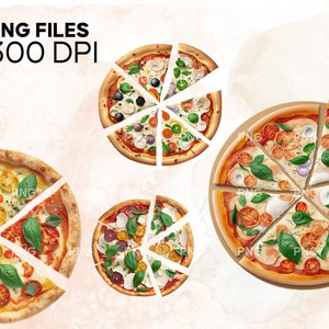 Pizza Art Pizza Clipart Watercolor Pizza PNG Food - Etsy