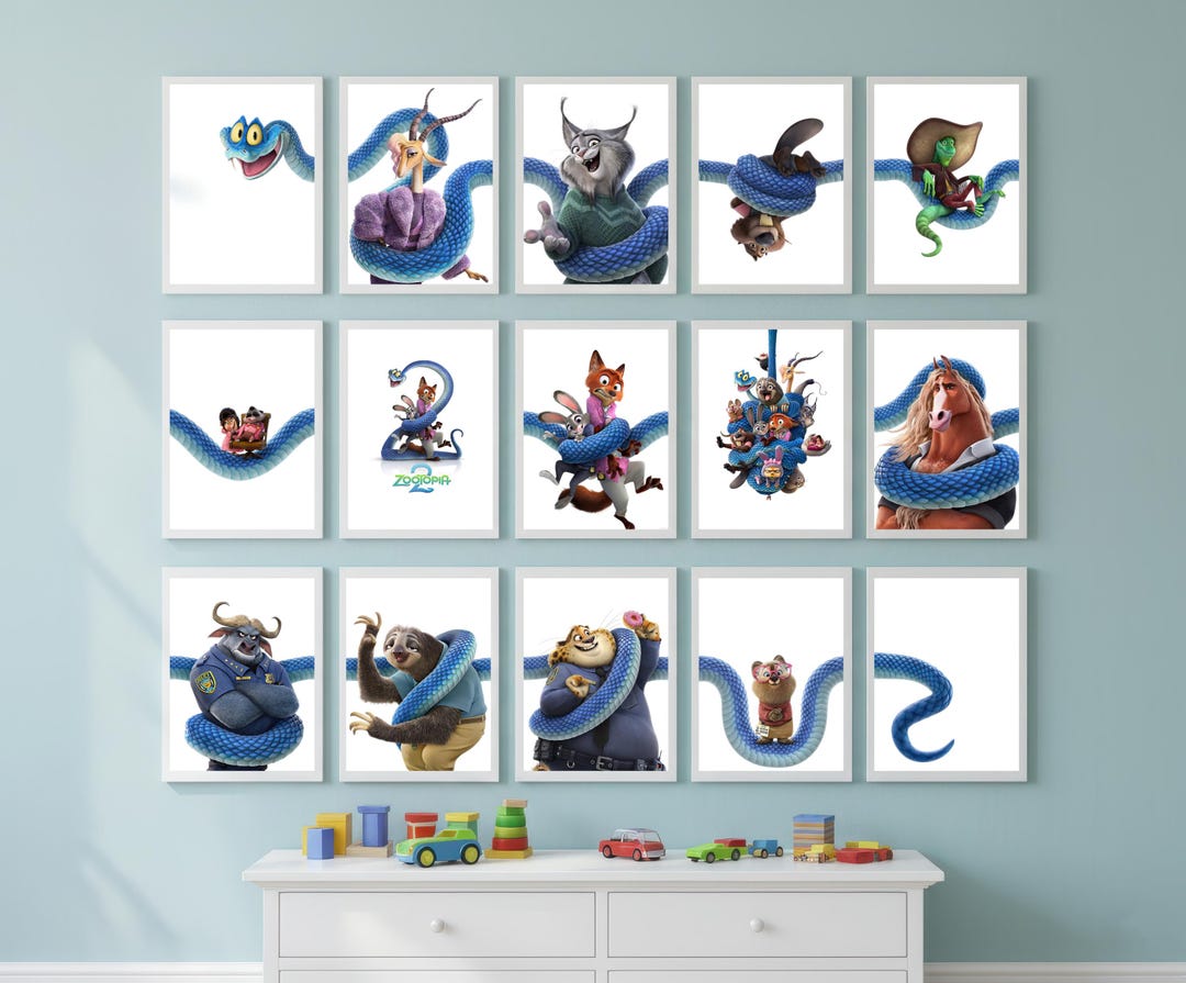 Set of 15 Zootopia 2 Wall Art | Zootopia Prints for Nursery Decor ...