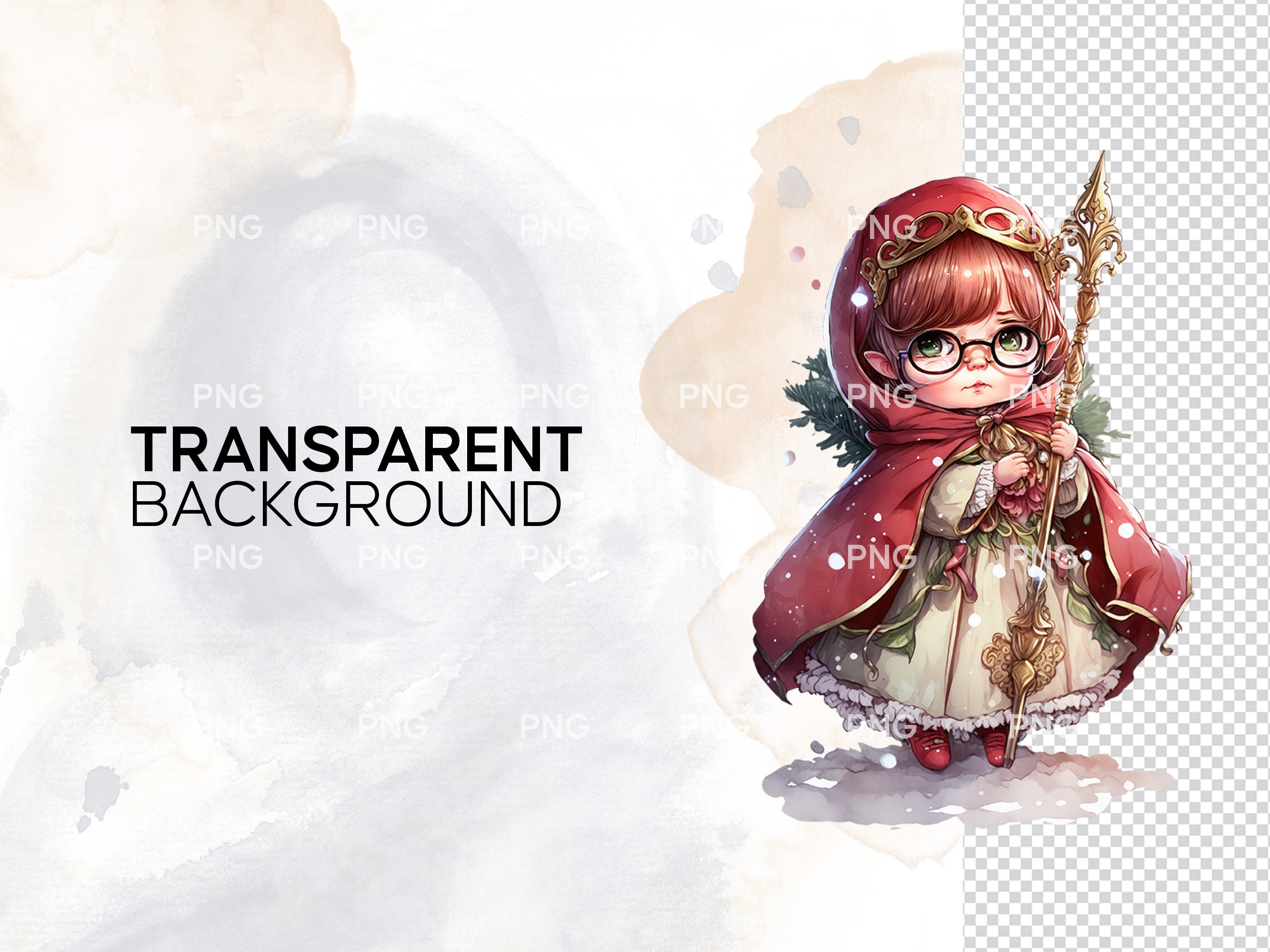 Watercolor Wizard Girls Clipart BA144 - Etsy