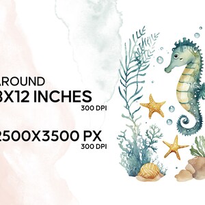 10 Watercolour Under Sea Clipart Set With Dolphins PNG Mermaid, Sea ...