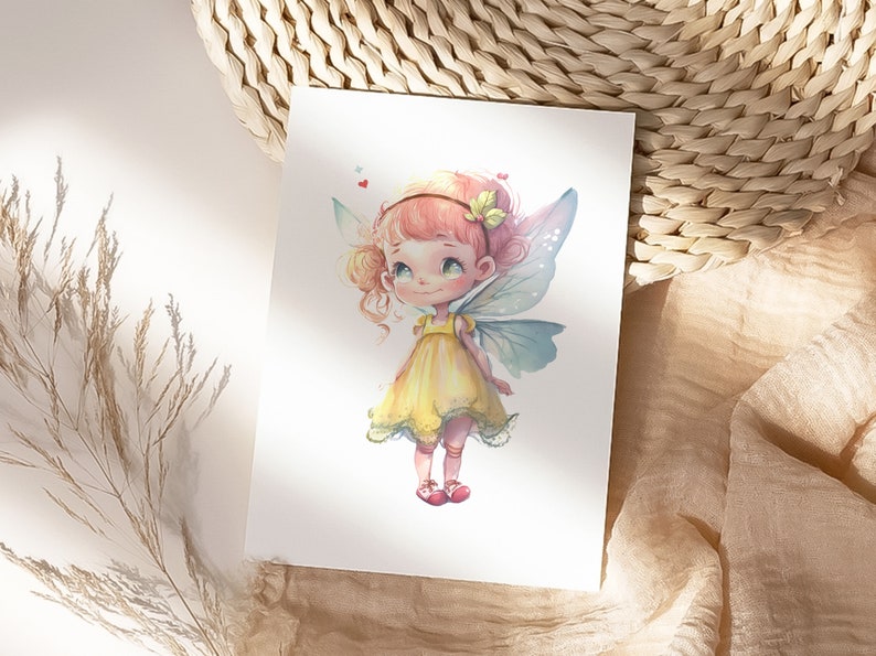 10 Fairy Watercolor Clipart Png Whimsical Clip Art Cute - Etsy