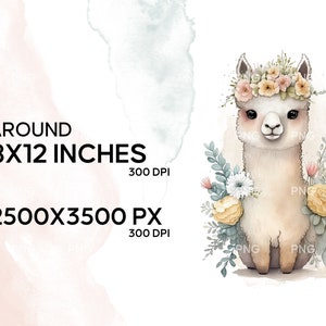 Watercolor Spring Llama Clipart Easter Llamas PNG Digital Image ...