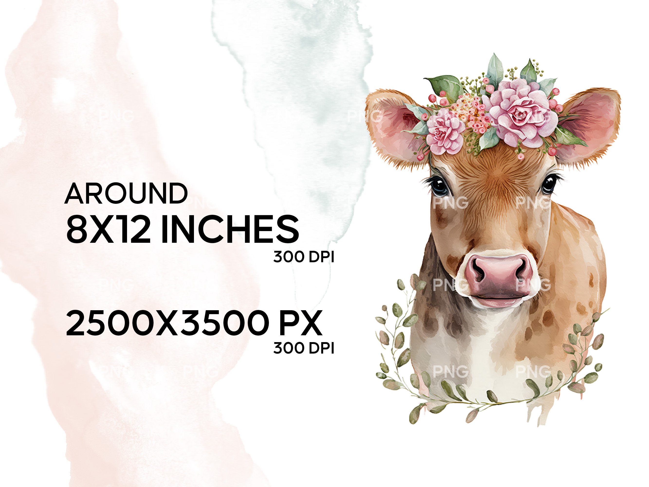 Shabby Chic Cows Clipart: Cute Highland Cow PNG Images - Etsy