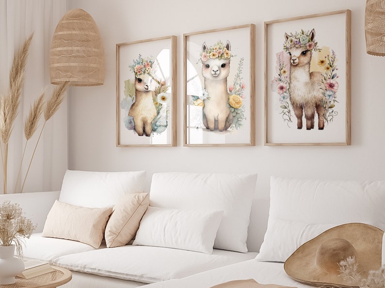 Watercolor Spring Llama Clipart Easter Llamas PNG Digital - Etsy