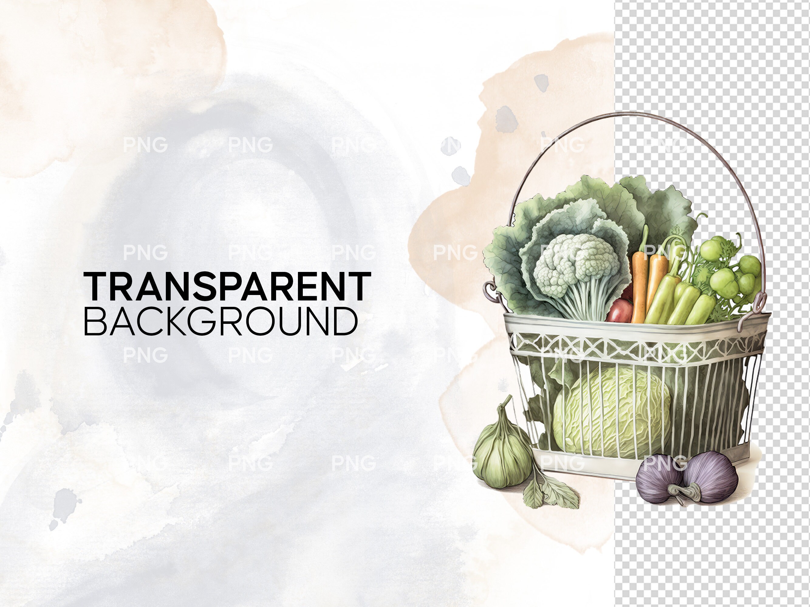 Vegetable/fruit Clip Art Veggie Clipart Bundle of 5 Garden - Etsy