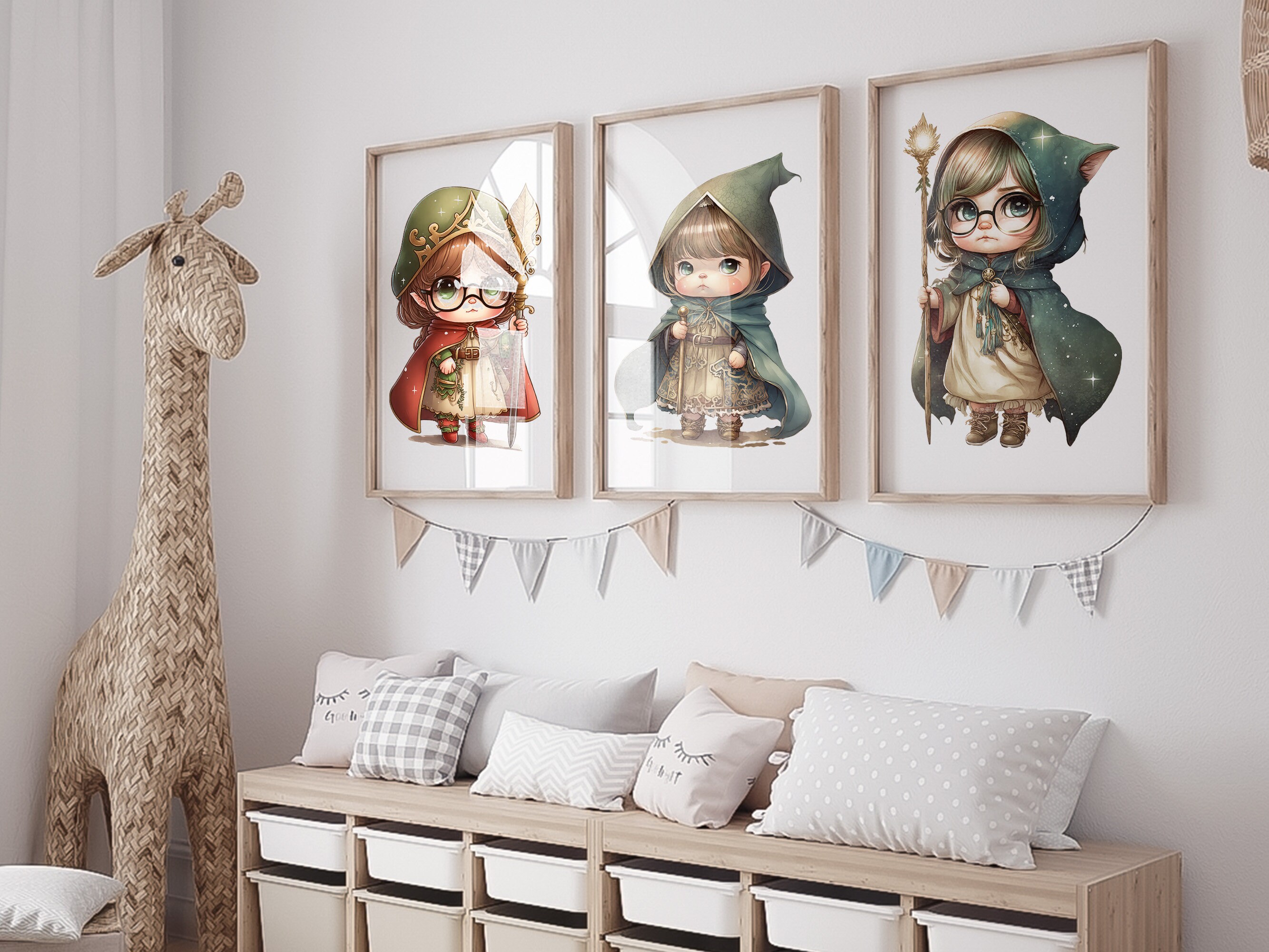 Watercolor Wizard Girls Clipart BA144 - Etsy