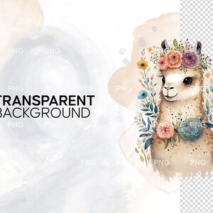 Watercolor Spring Llama Clipart Easter Llamas PNG Digital Image ...