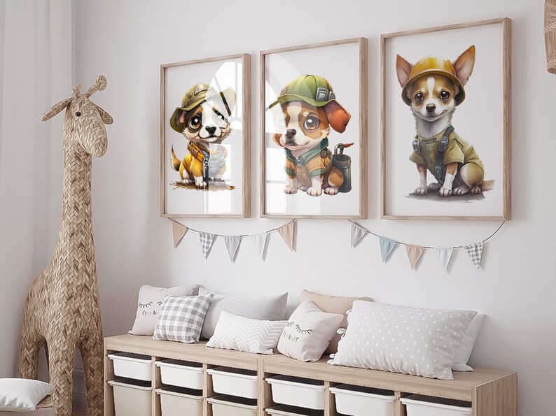 Watercolour Farmyard DOGS, Clipart PNG Digital Image Downloads for Card Making, Scrapbook, Junk ...