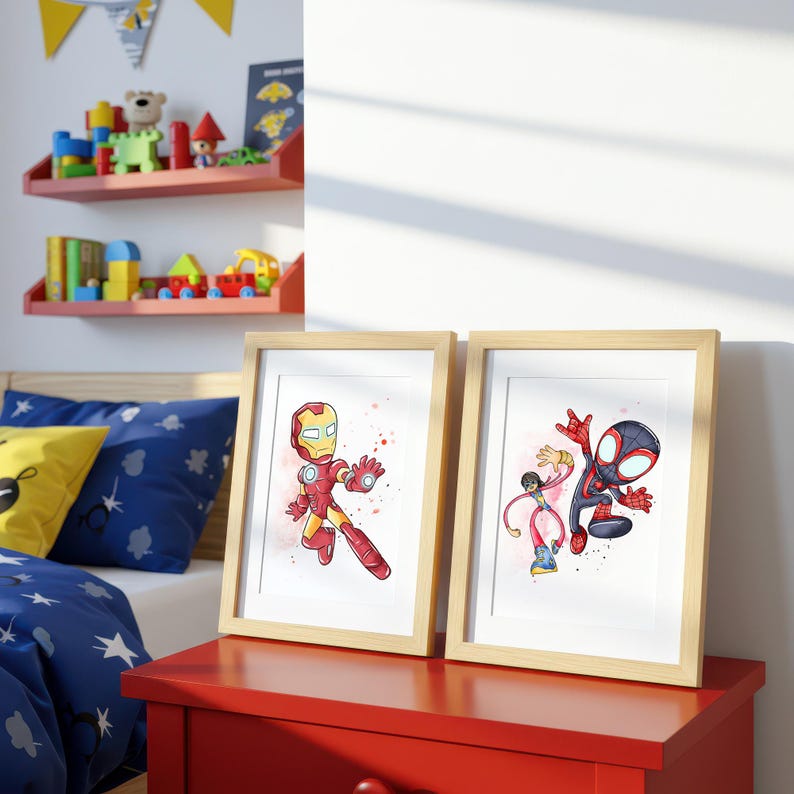 Spidey and His Amazing Friends WALL ART Prints, Gallery Wall Art, Set ...