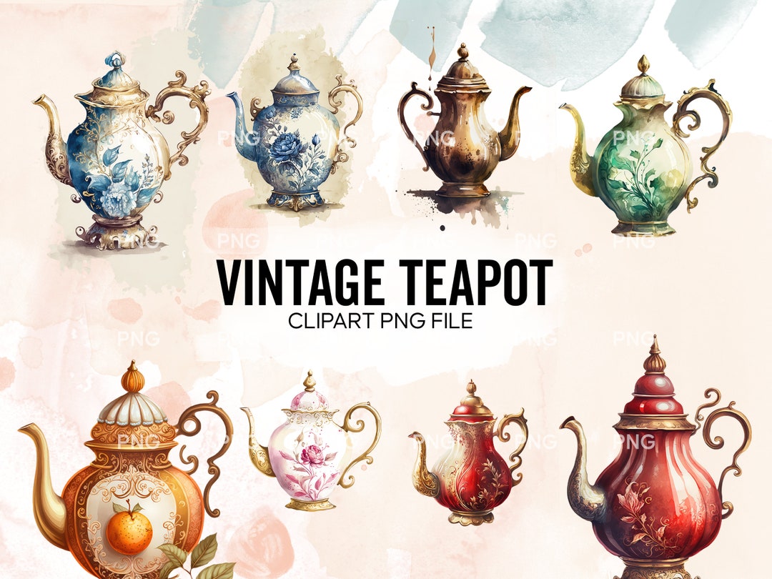 Watercolour Vintage Teapot Tea Party Junk Journal Kit - Etsy