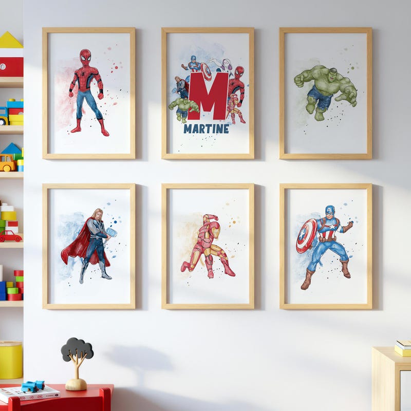 Superhero Wall Art - Etsy UK