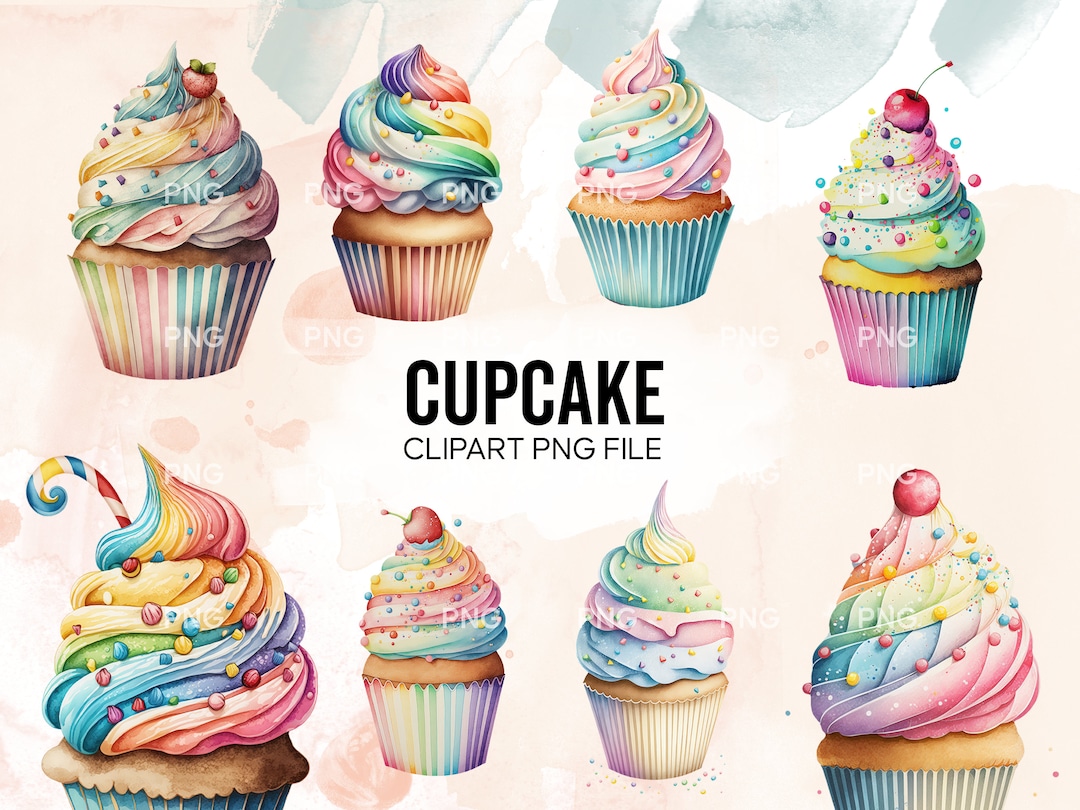 Watercolour Chocolate Treats Clipart Dessert Cupcakes PNG Digital Image ...
