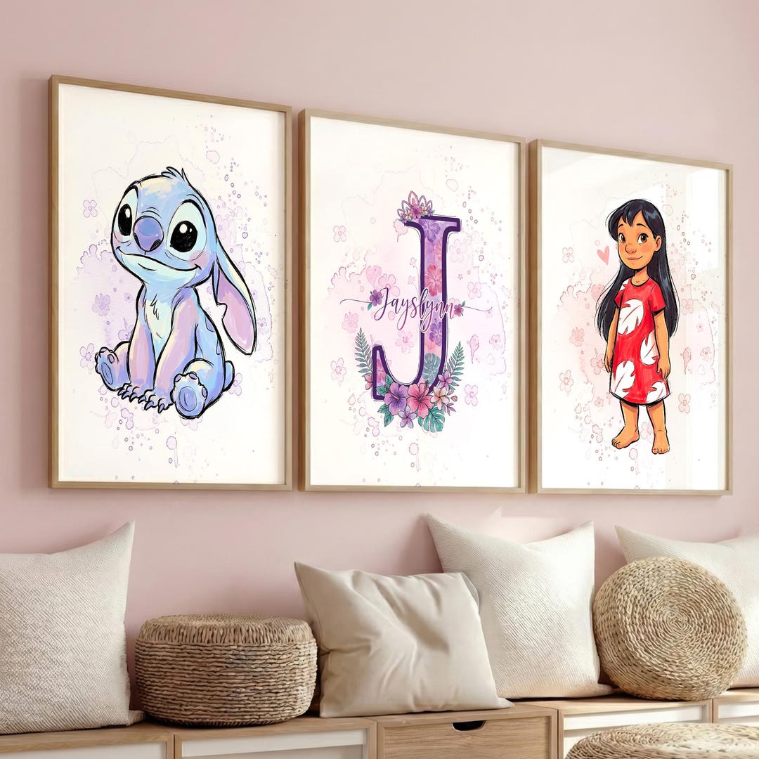 Personalized Lilo & Stitch Wall Art Set of 6 | Movie Poster Prints ...