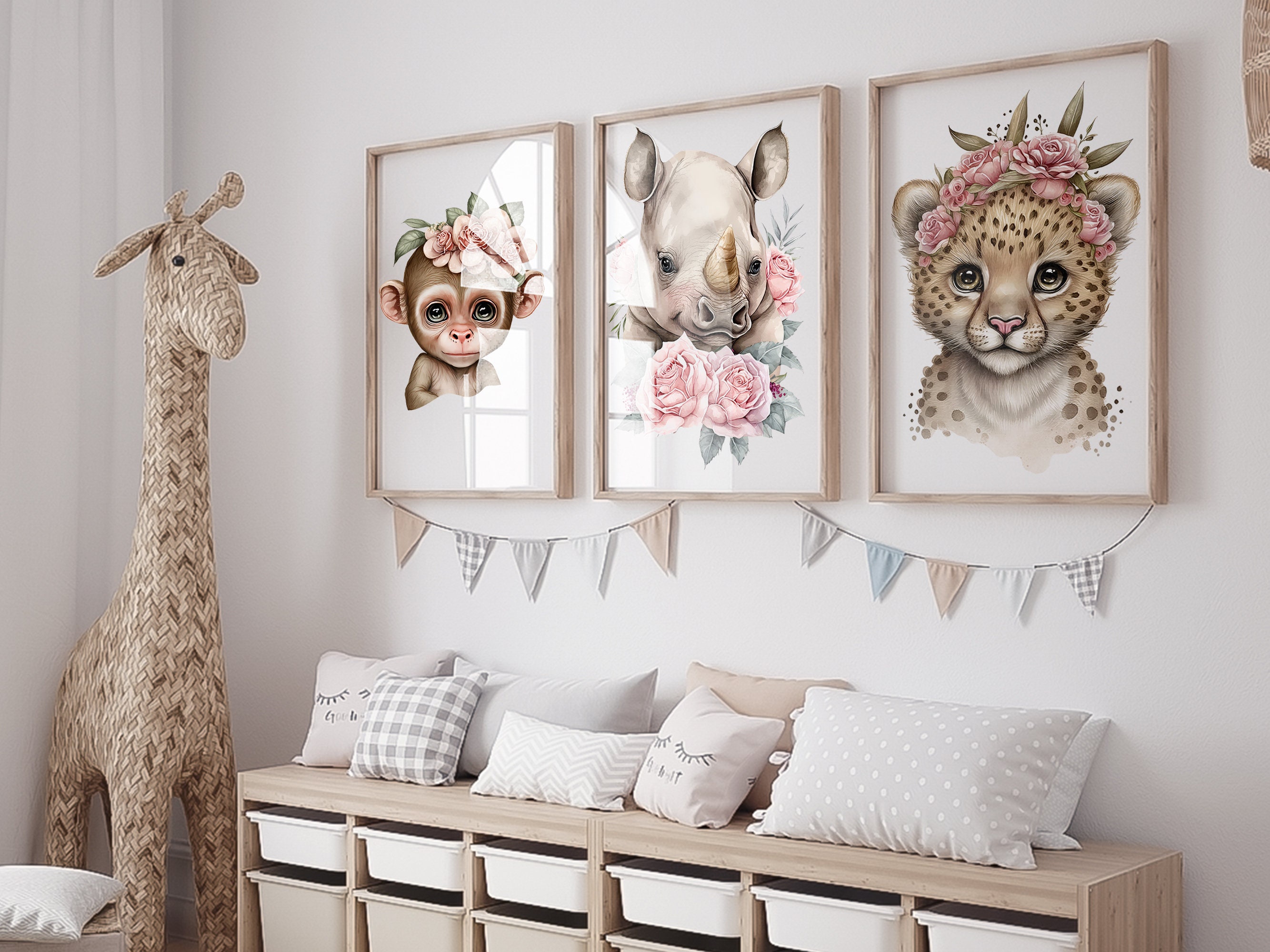 Watercolour Baby Safari Animals Clipart African Animals PNG Digital ...