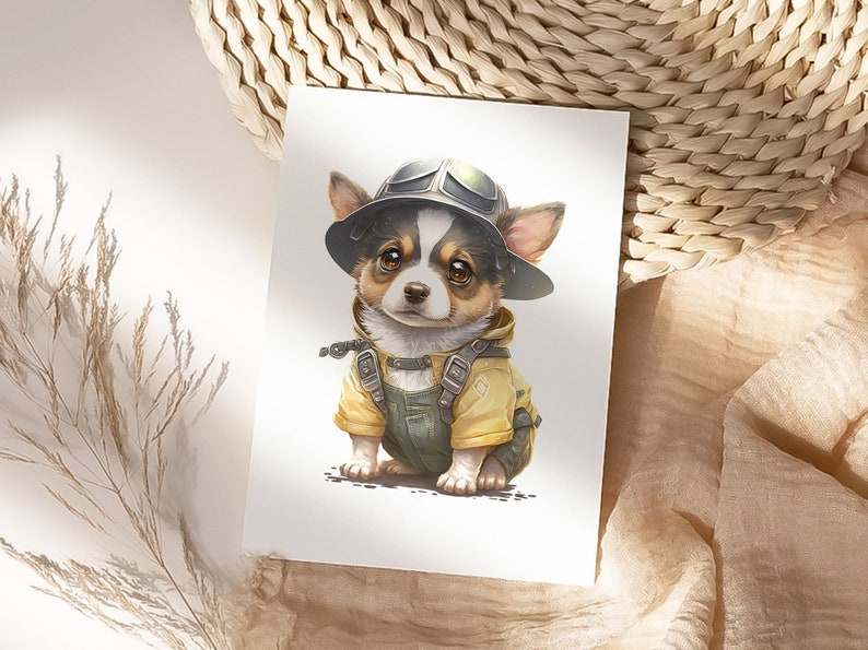 Watercolour Farmyard DOGS, Clipart PNG Digital Image Downloads for Card Making, Scrapbook, Junk ...