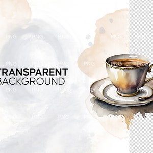 Coffee Clipart Watercolor Coffee Cup Clipart Food Clipart - Etsy