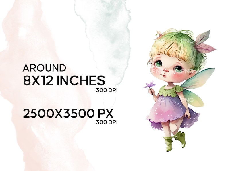 10 Fairy Watercolor Clipart Png Whimsical Clip Art Cute - Etsy