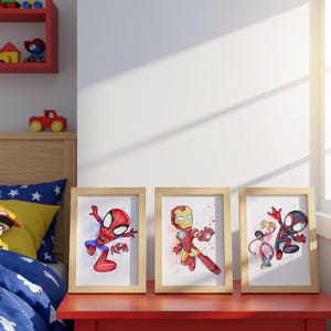 Spidey and His Amazing Friends WALL ART Prints, Gallery Wall Art, Set ...