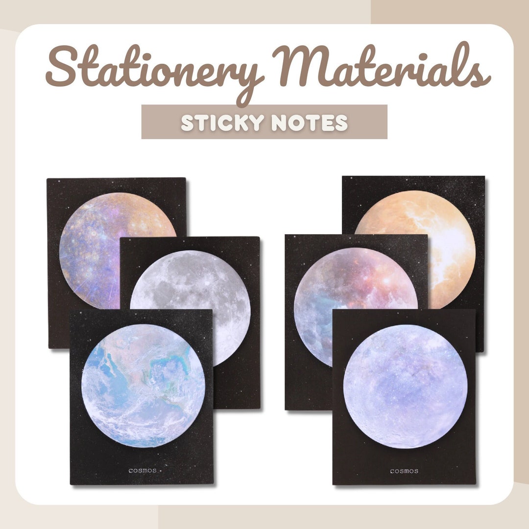 Planet Sticky Notes Mercury Moon Earth Mars Pluto and - Etsy