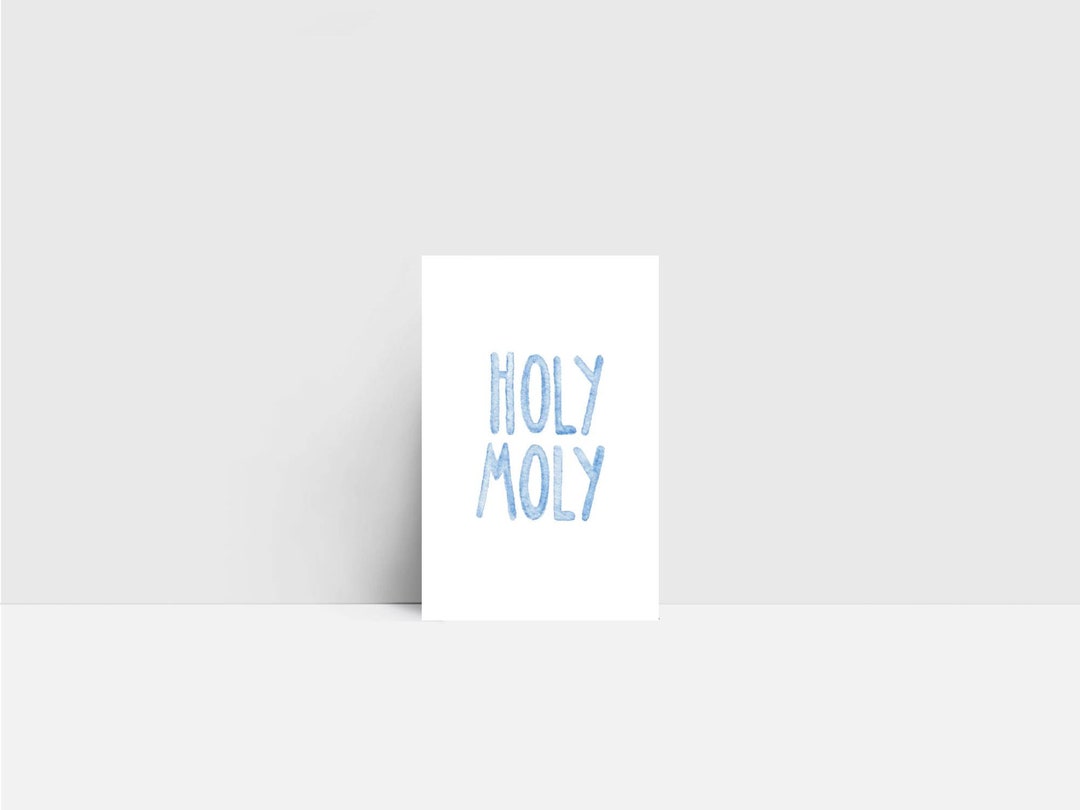 Mini Card holy Moly Small Greeting Card Mini Postcard Mini Watercolor ...