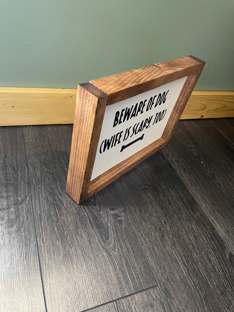 Beware of Dog Wood Sign Beware of Dog Sign Funny Wood - Etsy