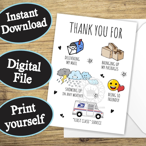 Mailman Thank You - Etsy