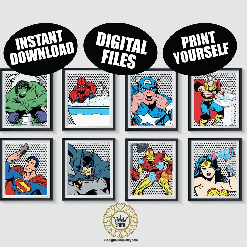 Superhero Bathroom - Etsy