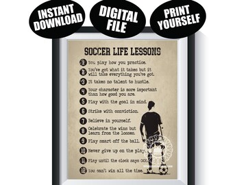 Football Life Lessons DIGITAL FILE Motivational Sports Poster | Etsy