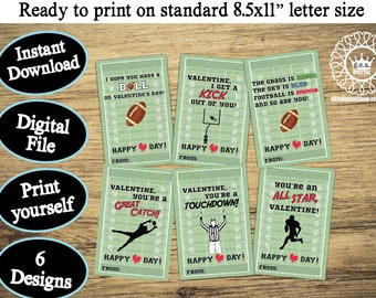 Printable Football Valentine Cards - Etsy