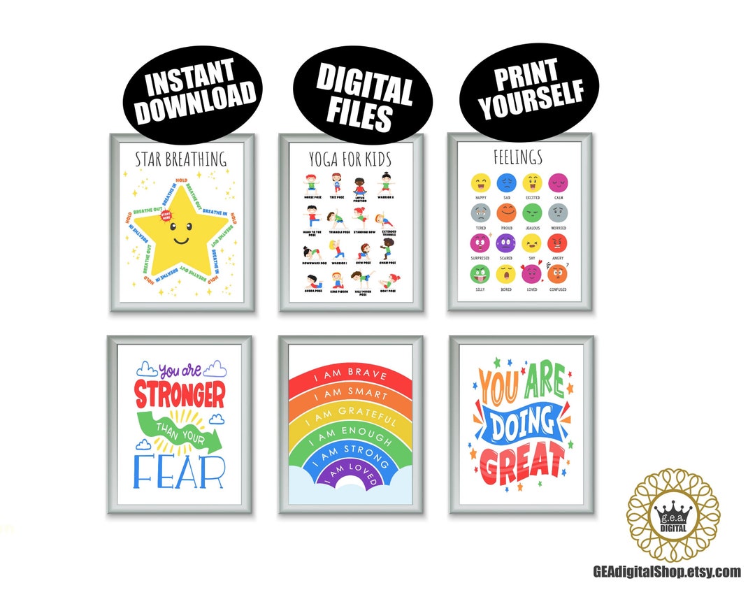 Kids Positive Affirmations Posters, Growth Mindset Art, Guidance ...