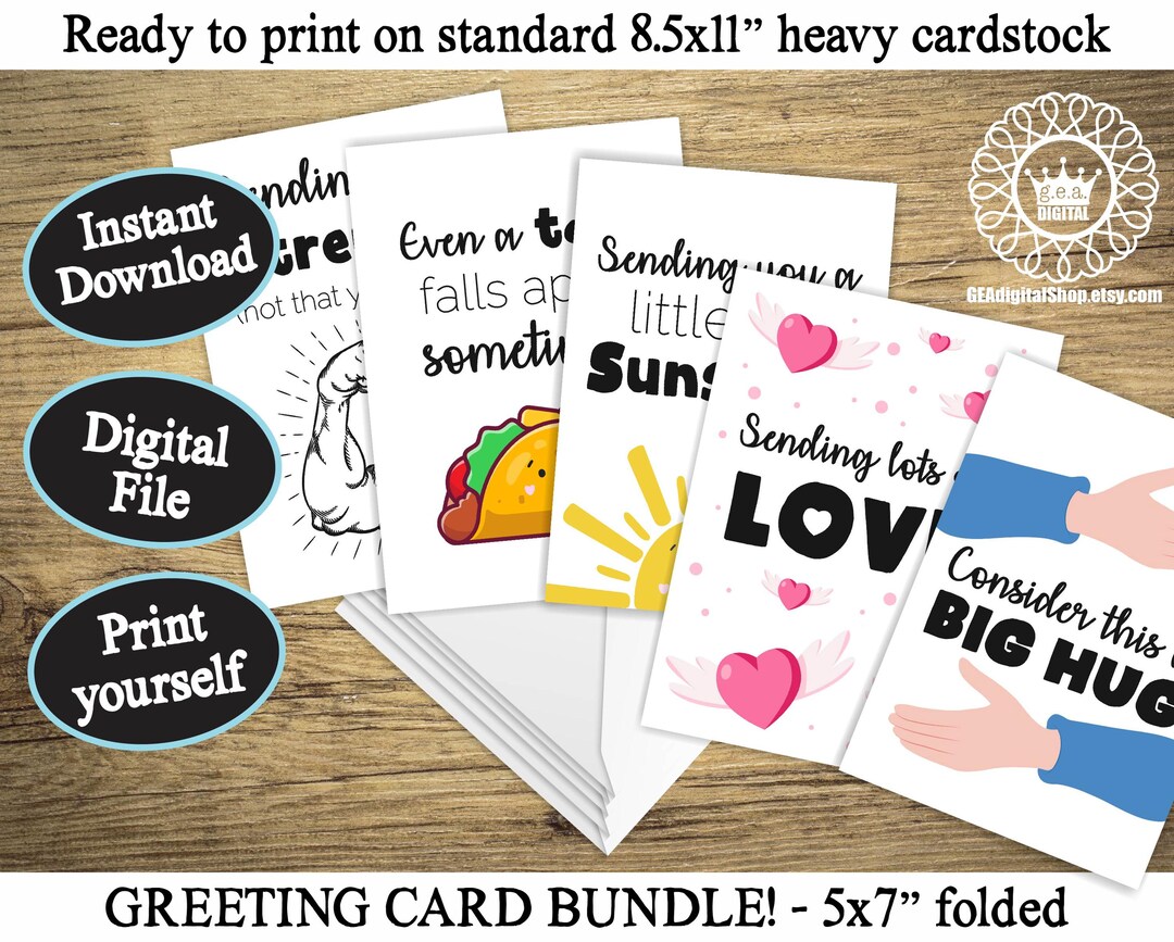 Encouragement Greeting Card BUNDLE, Thinking of You Card, Support ...